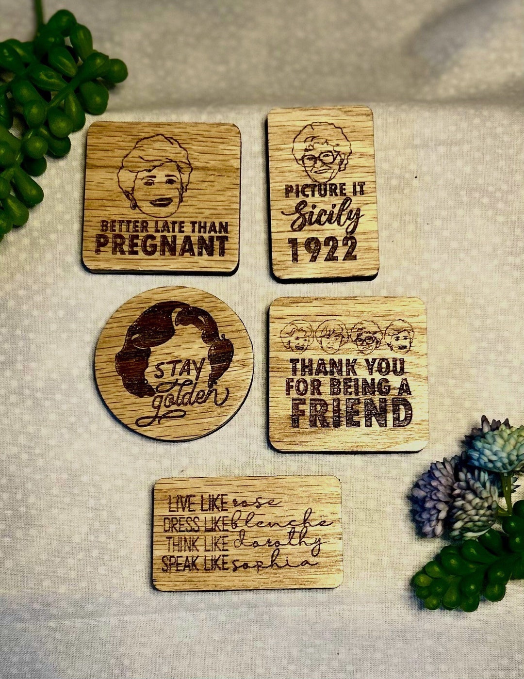 The Golden Girls Magnets | Wood Magnets | Golden Girls Gift | the ...