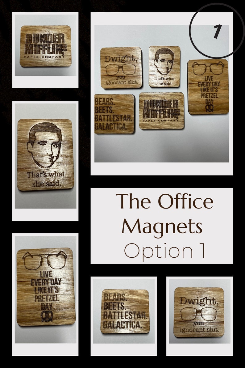 The Office Magnets Wood Magnets Laser Engraved the Office Set of 5 - Etsy