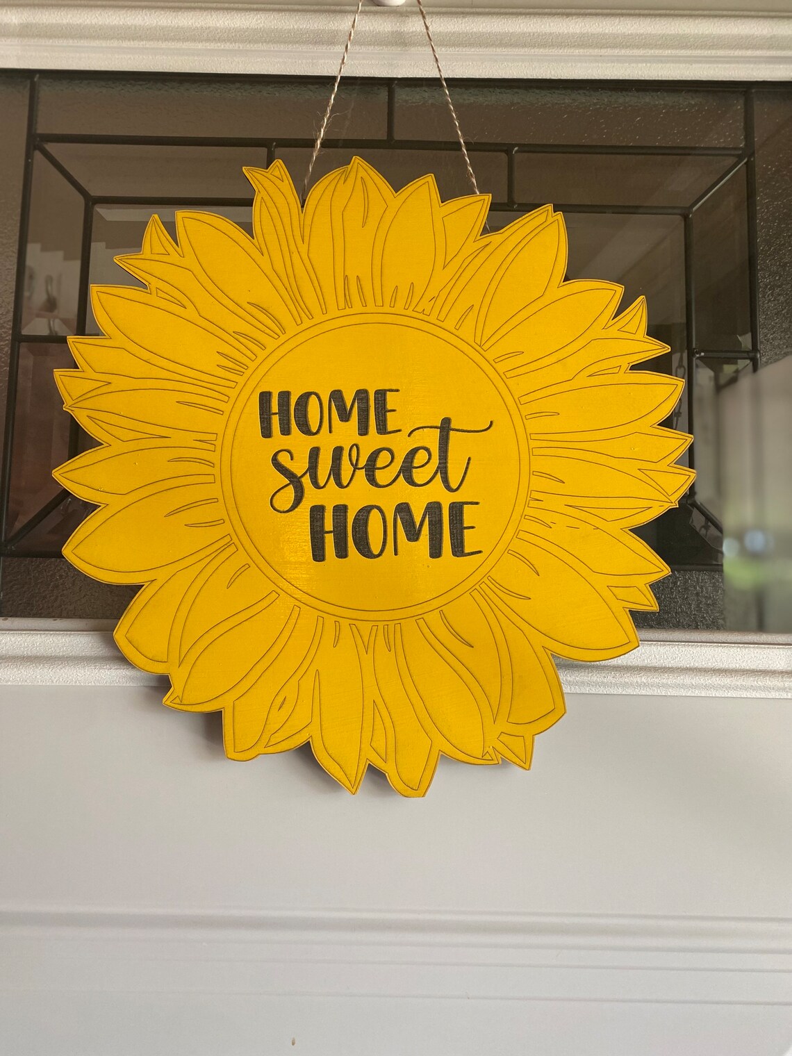Sunflower Sign Laser Engraved Sunflower Home Sweet Home - Etsy