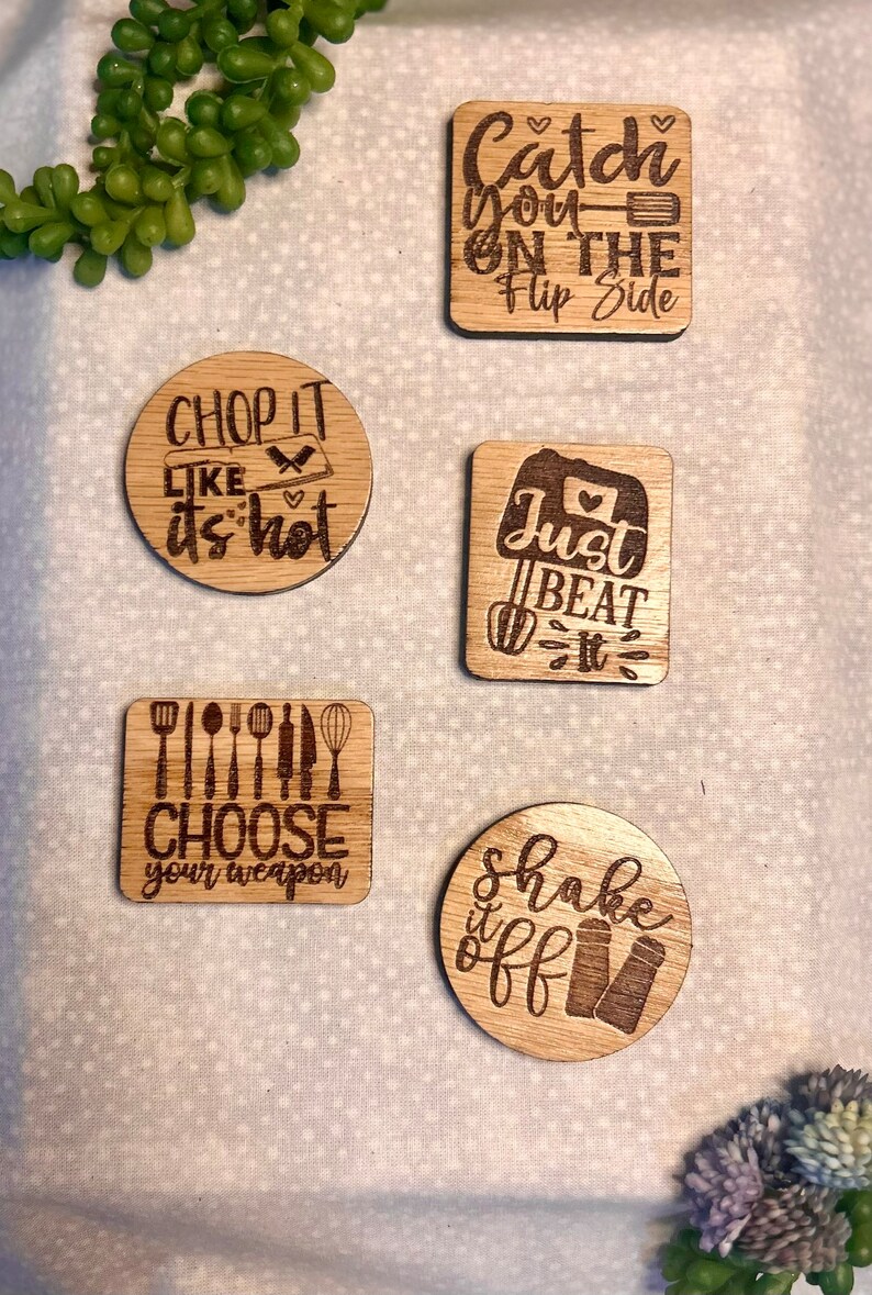 Kitchen Themed Wood Magnets Funny Magnets Kitchen Magnets - Etsy