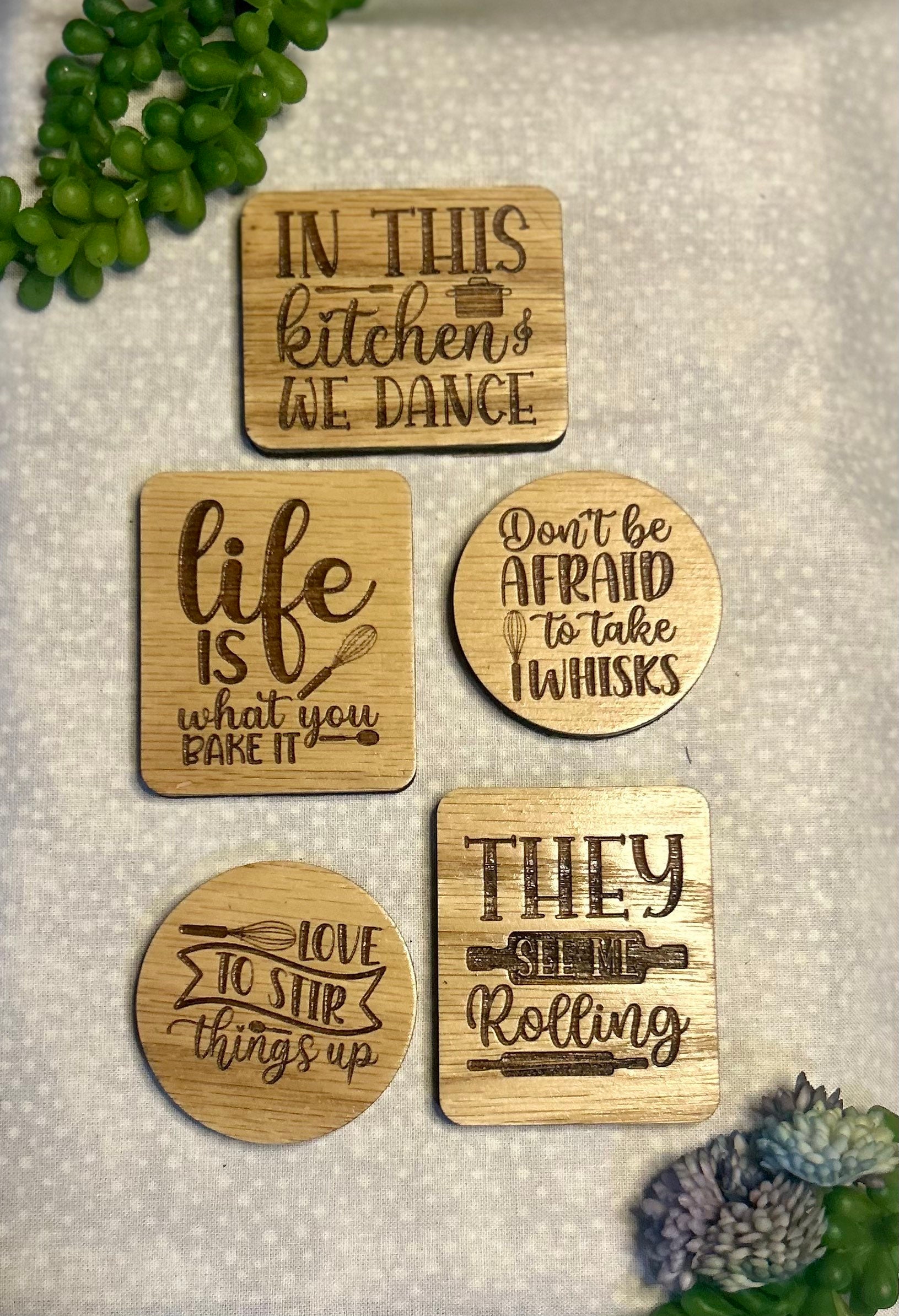 Kitchen Themed Wood Magnets Funny Magnets Kitchen Magnets - Etsy