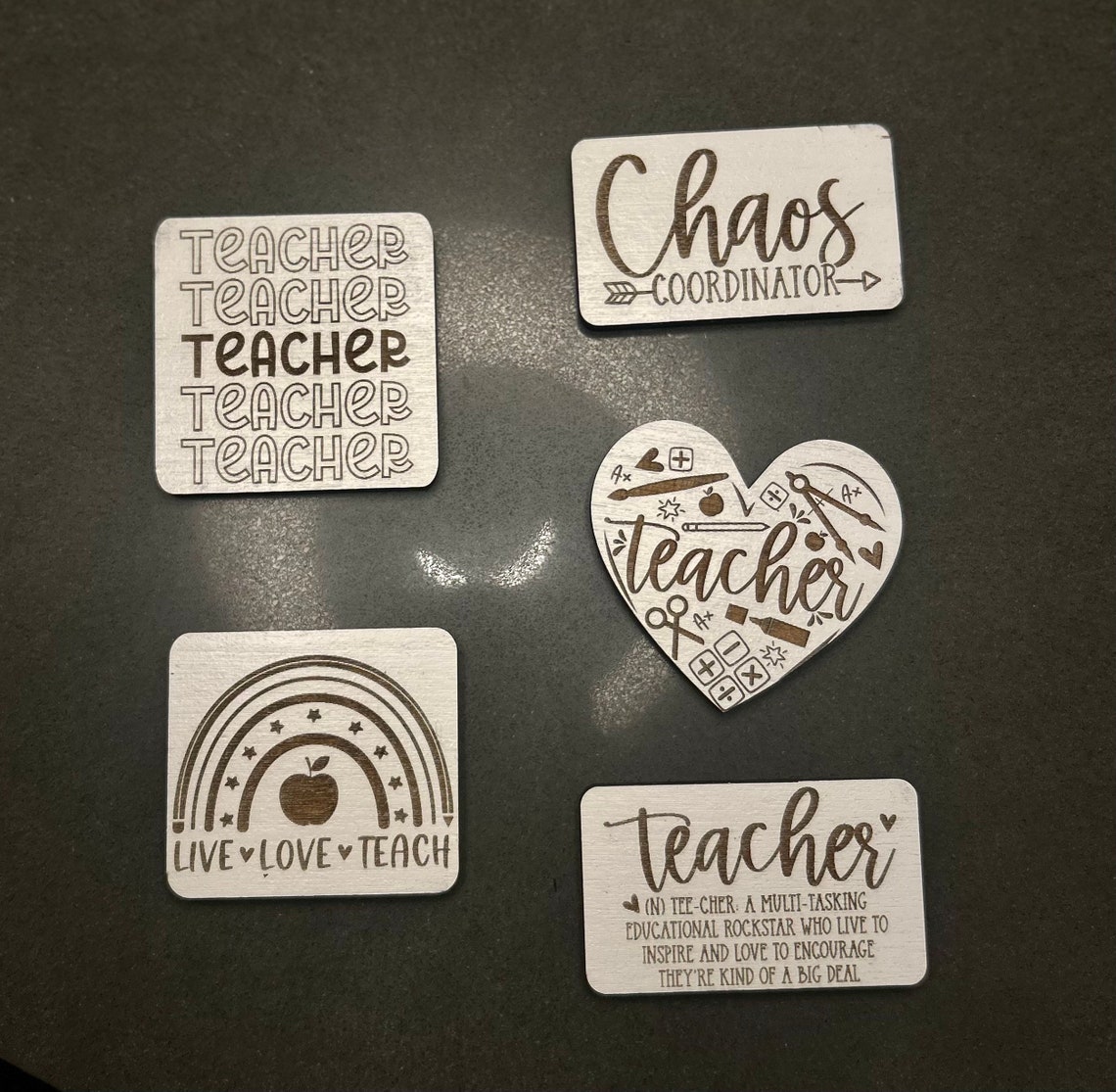 Teaching Magnets Wood Magnets Laser Engraved Teacher Appreciation ...