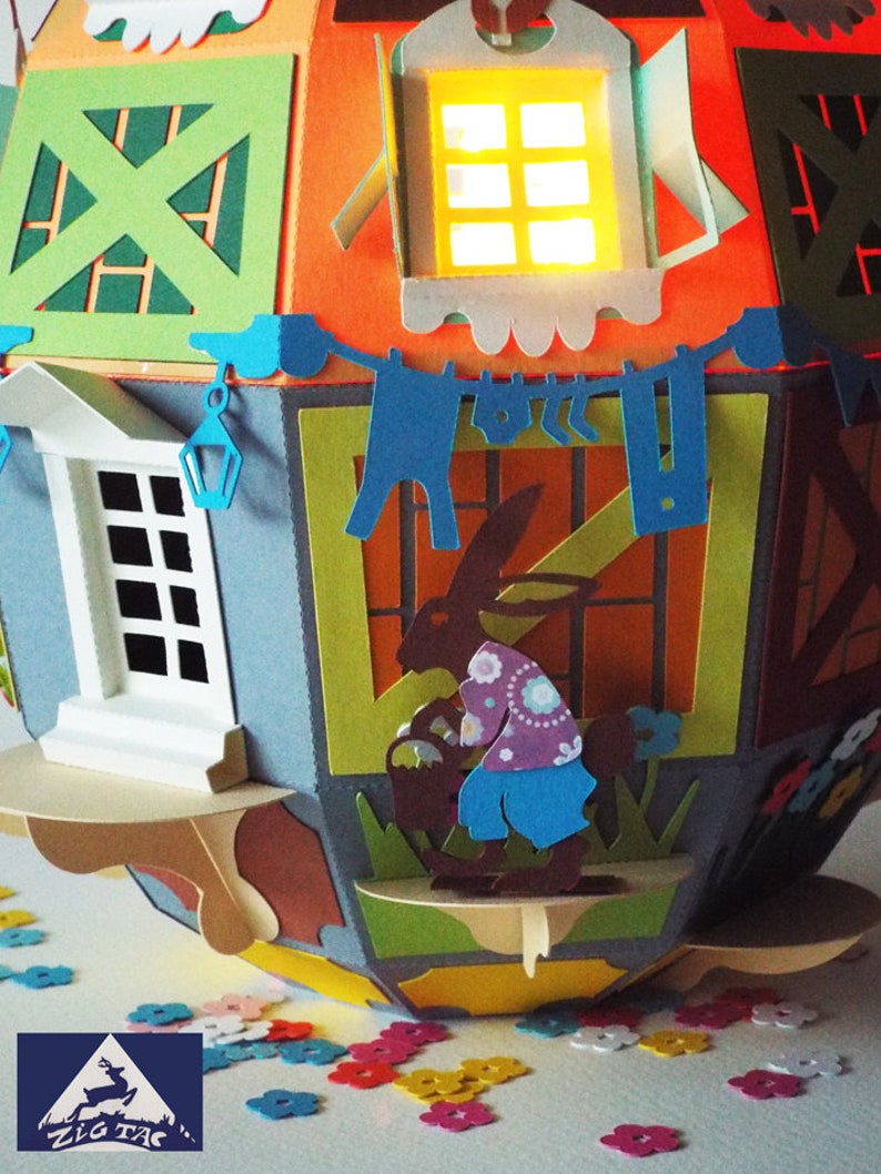 3D SVG an Egg House for the Easter Bunny, a Lantern and Sweets ...