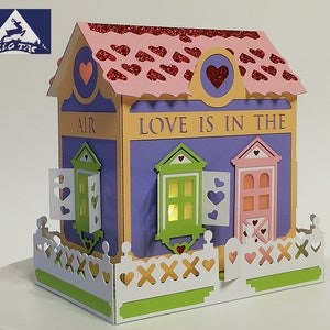 3D SVG Valentine House “love is in the Air” Svg, Studio and Pdf Files ...