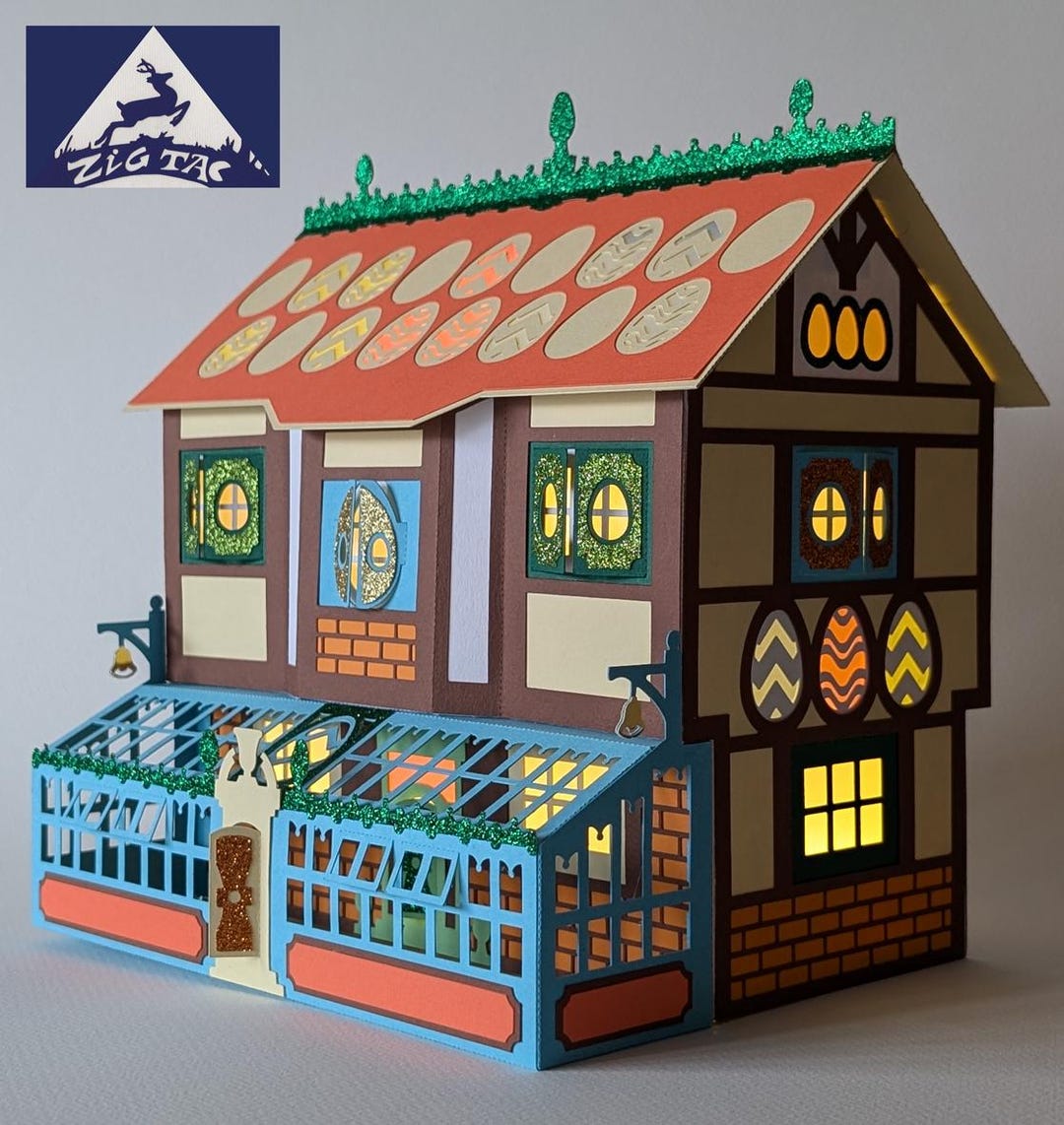 3DSVG and Studio File an Egg-straordinary Easter Cottage Lantern - Etsy