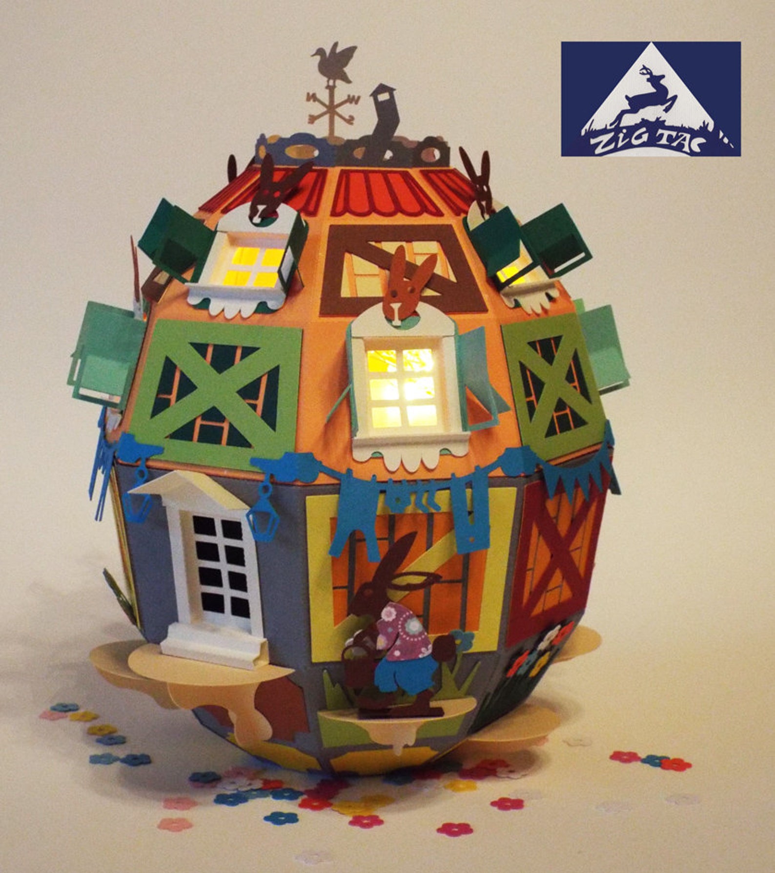 3D SVG an Egg House for the Easter Bunny a Lantern and Sweets - Etsy