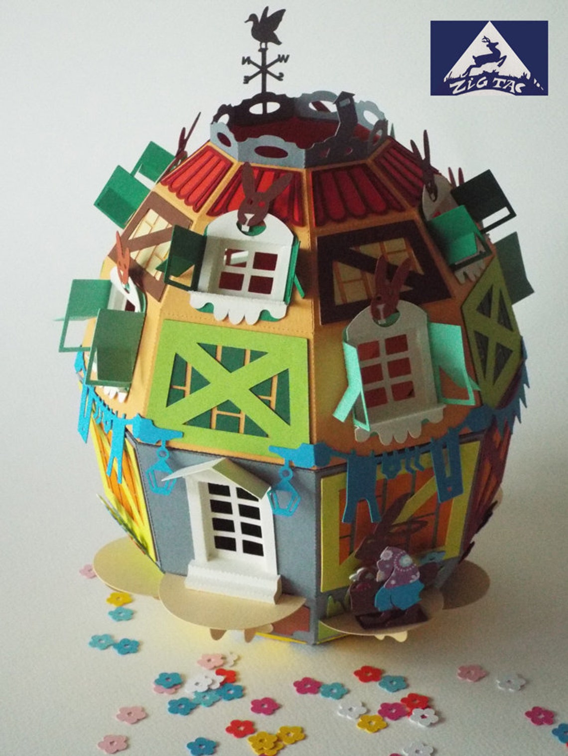 3D SVG an Egg House for the Easter Bunny a Lantern and Sweets - Etsy