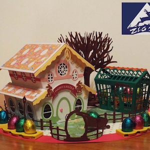 3D Svg and Studio File easter Bunny House and Garden - Etsy Canada