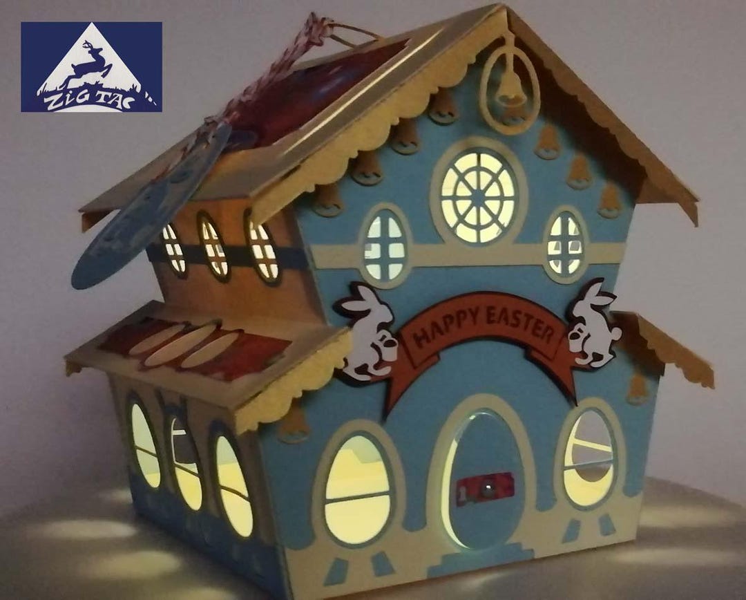 3D Svg and Studio File "easter Bunny House and Garden" - Etsy