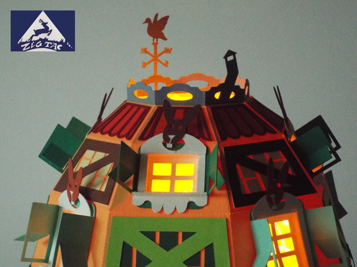 3D SVG an Egg House for the Easter Bunny a Lantern and Sweets - Etsy