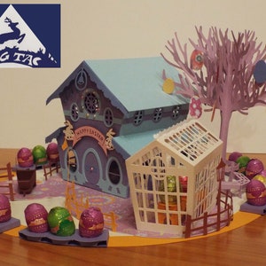 3D Svg and Studio File "easter Bunny House and Garden" - Etsy