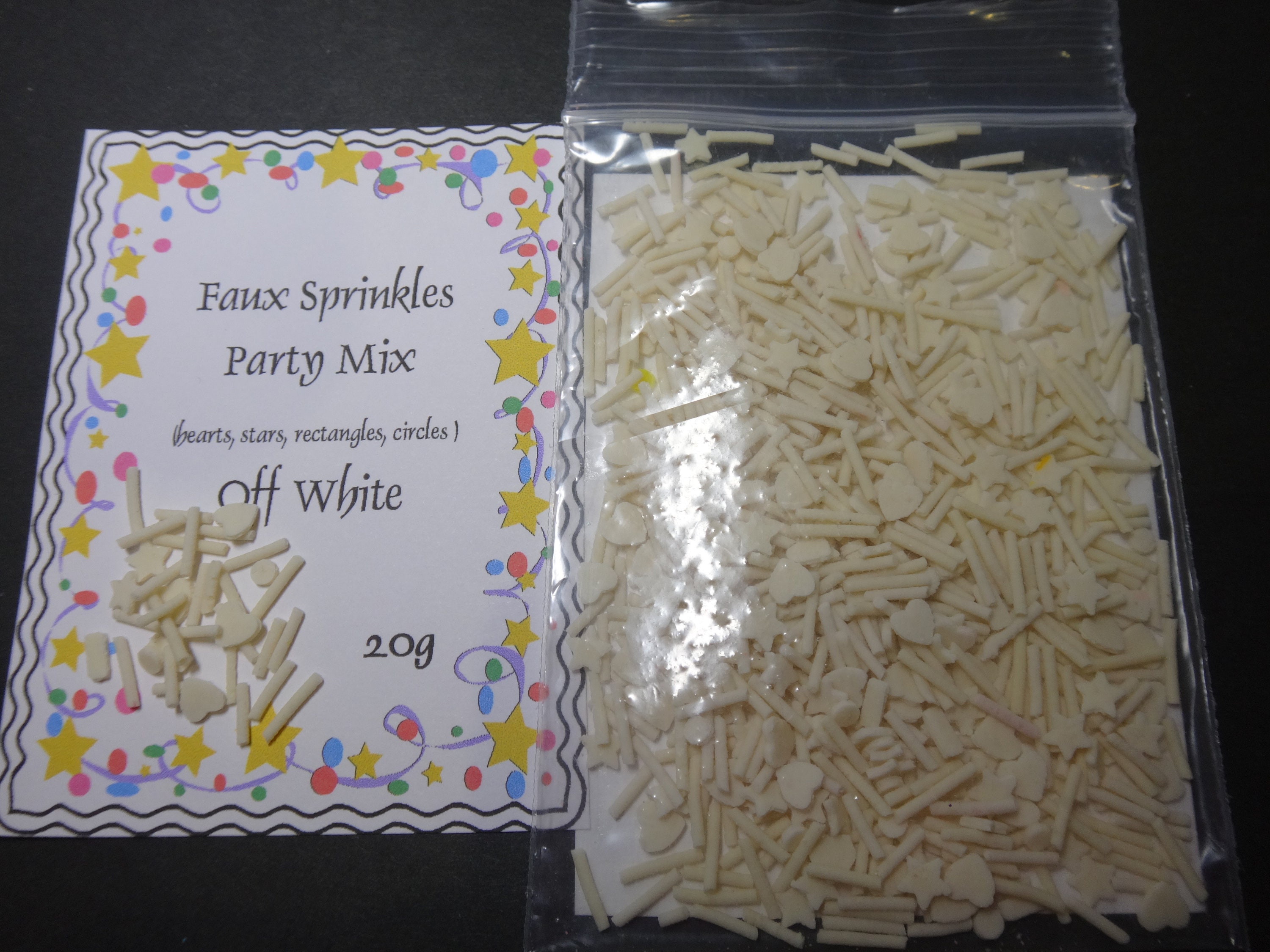 Faux/fake Clay Handmade Fake Bake Craft Sprinkles-non EDIBLE Neon Party ...