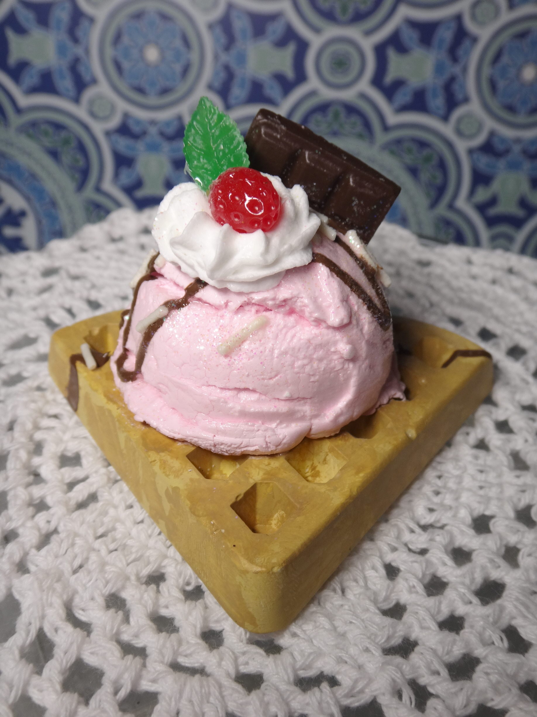 Fake Waffle Ice Cream Dessert Prop: Tier Tray Display - Etsy