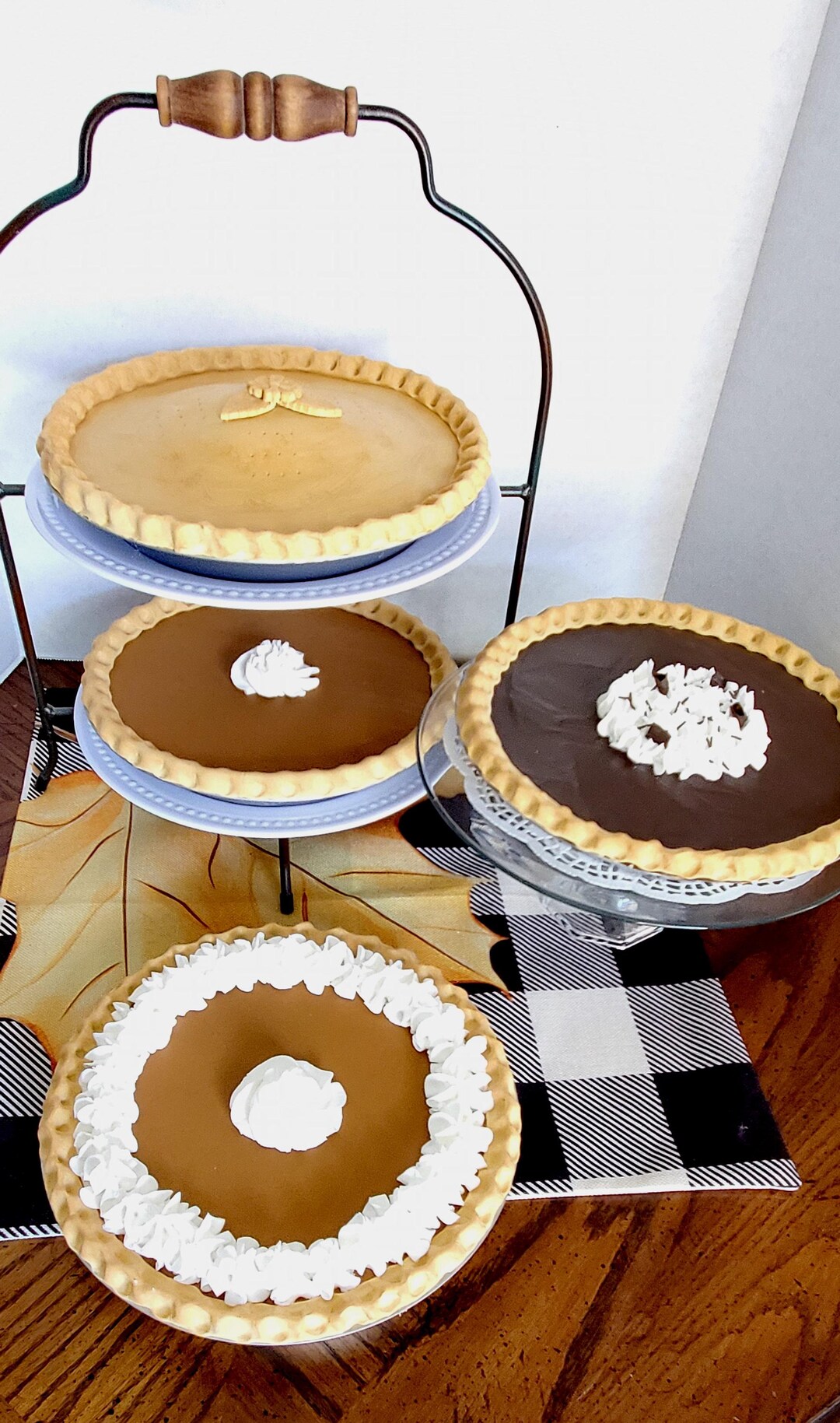 9.5 Pumpkin, Chocolate, or Apple, Faux Pies Faux Food /fake Bake ...