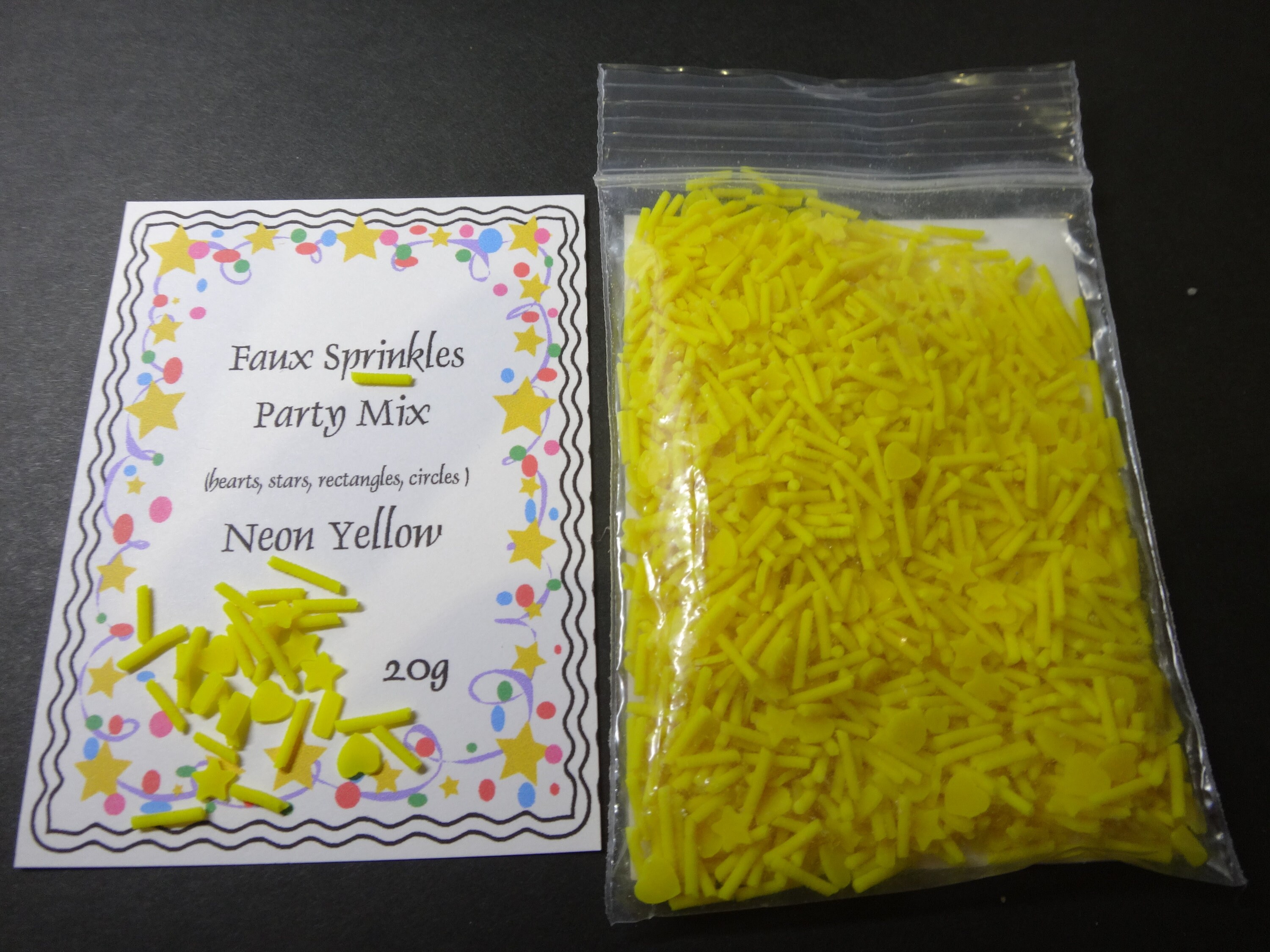 Faux/fake Clay Handmade Fake Bake Craft Sprinkles-non EDIBLE Neon Party ...