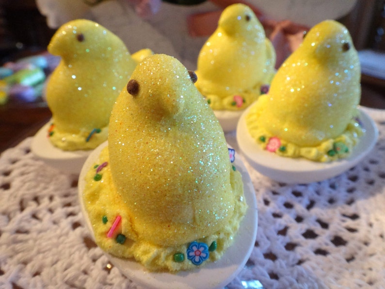 1 ONE PEEP Deviled Egg Faux Food /fake Display/ Replica - Etsy