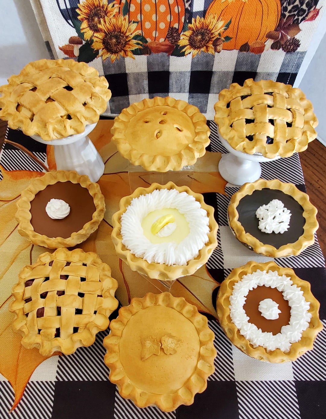 Faux Food Pie: 4" Replica Prop - Pumpkin, Cherry, Chocolate. Apple ...