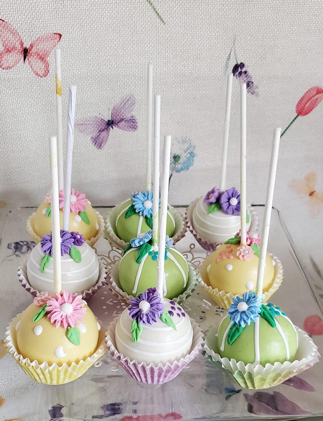 Designer Floral Summer/spring Faux Fake Bake Cake Pops Props, Decor ...