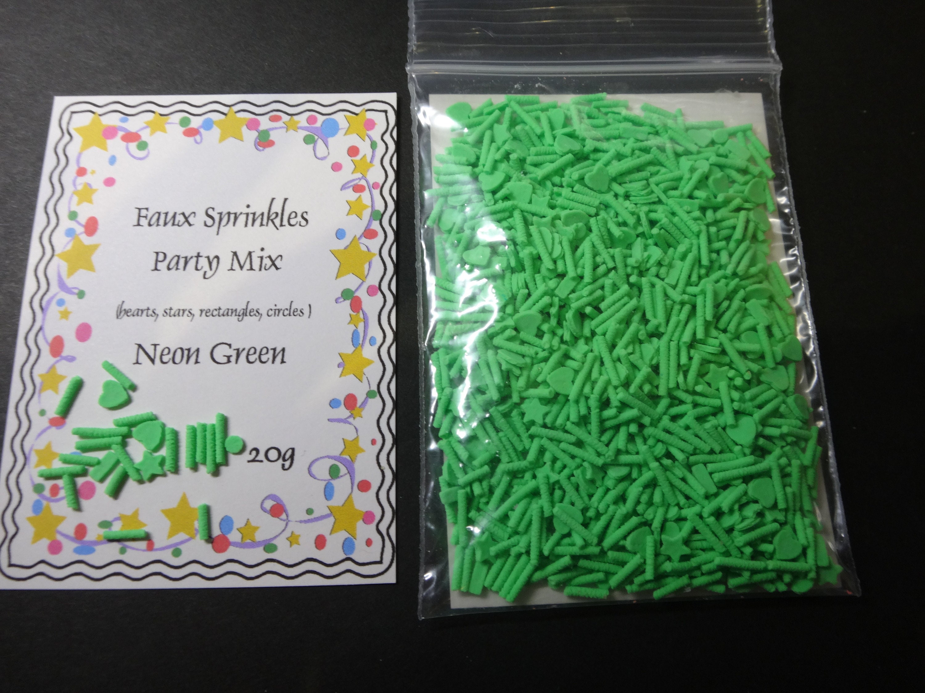 Faux/fake Clay Handmade Fake Bake Craft Sprinkles-non EDIBLE Neon Party ...
