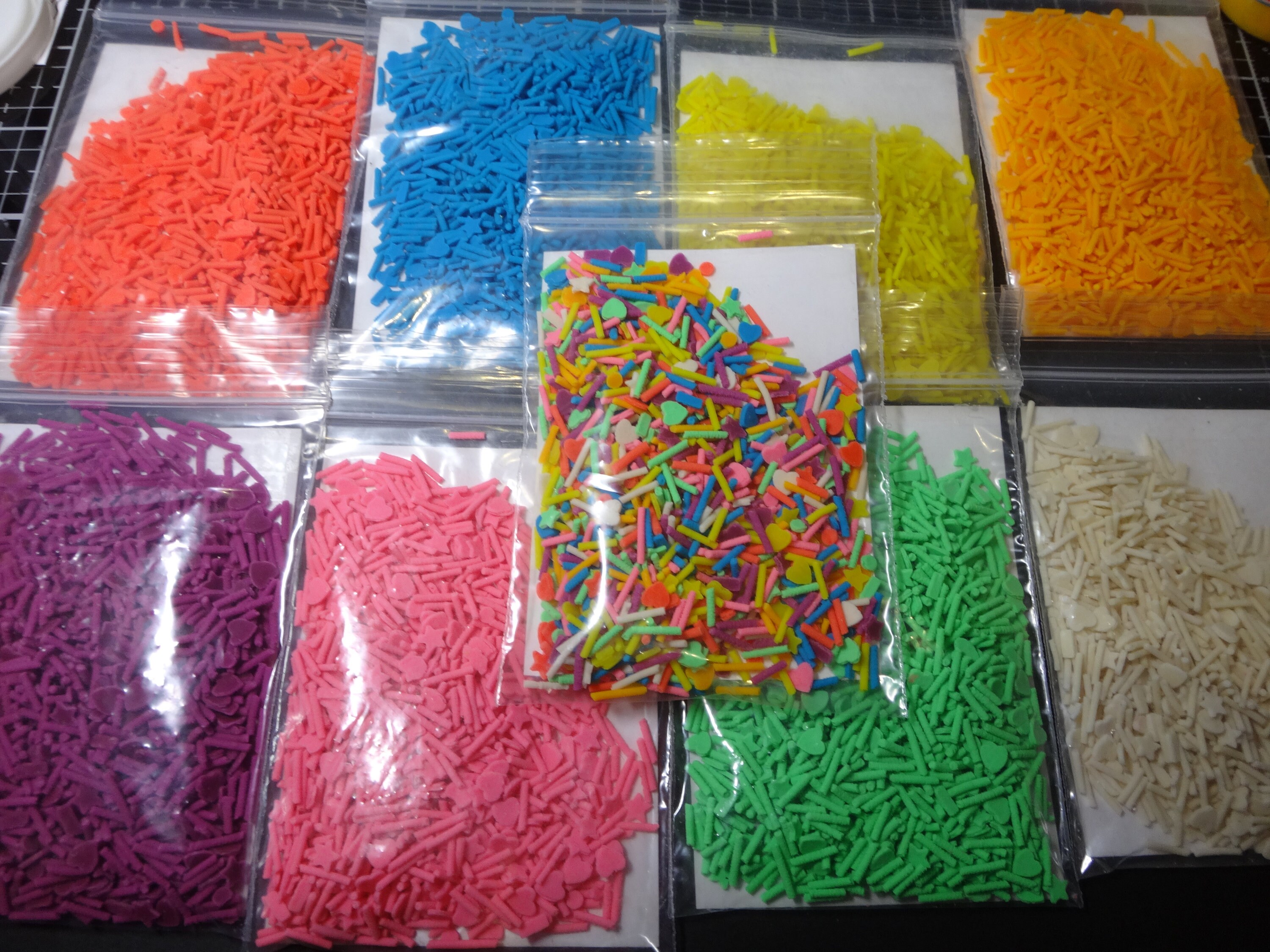 Faux/fake Clay Handmade Fake Bake Craft Sprinkles-non EDIBLE Neon Party ...