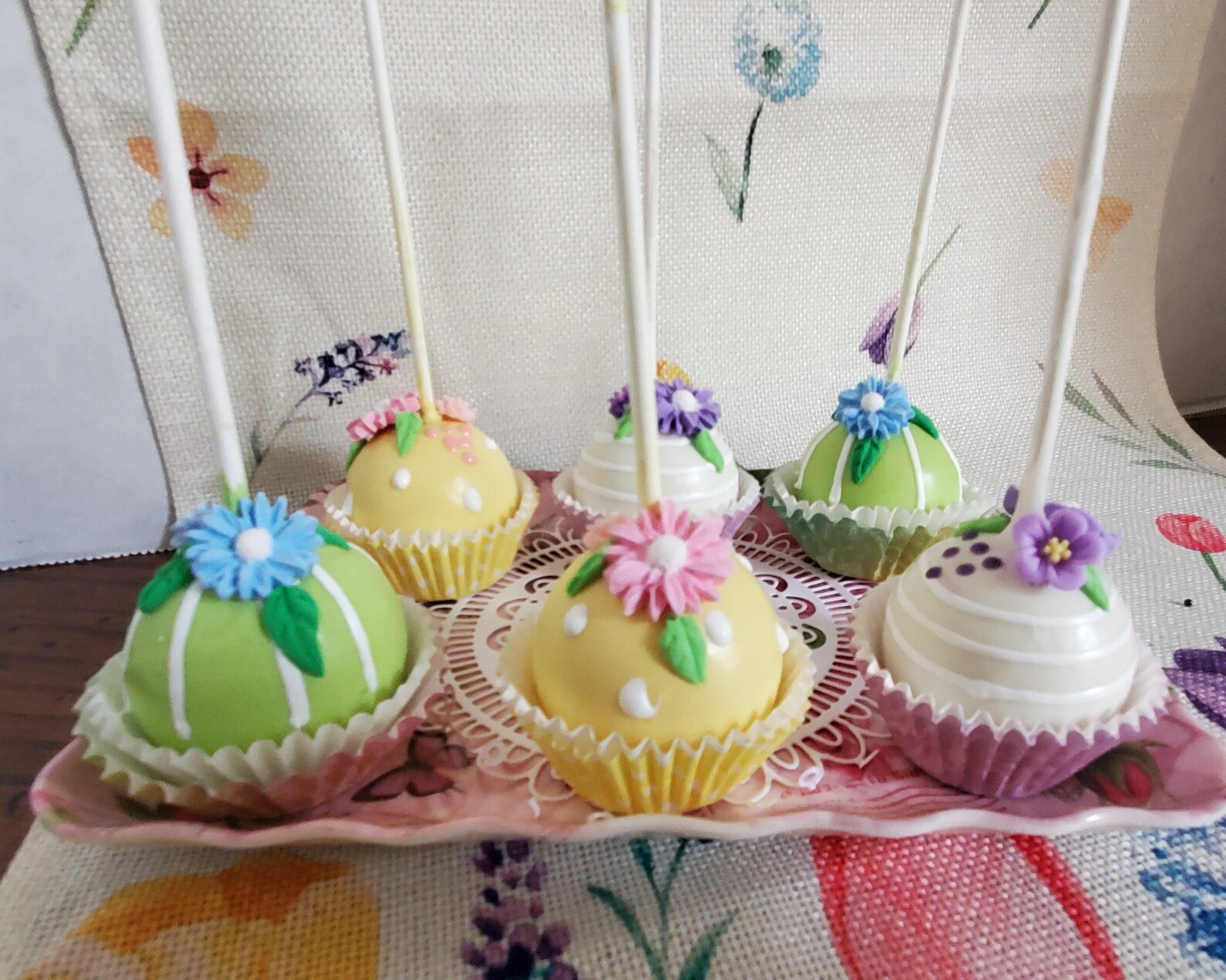 Designer Floral Summer/spring Faux Fake Bake Cake Pops Props, Decor ...