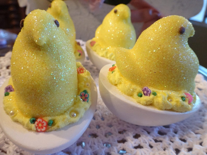 1 ONE PEEP Deviled Egg Faux Food /fake Display/ Replica - Etsy