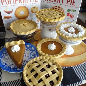 5" Pumpkin, Cherry, Blueberry, Apple Holiday Pies Faux Food /fake Bake ...