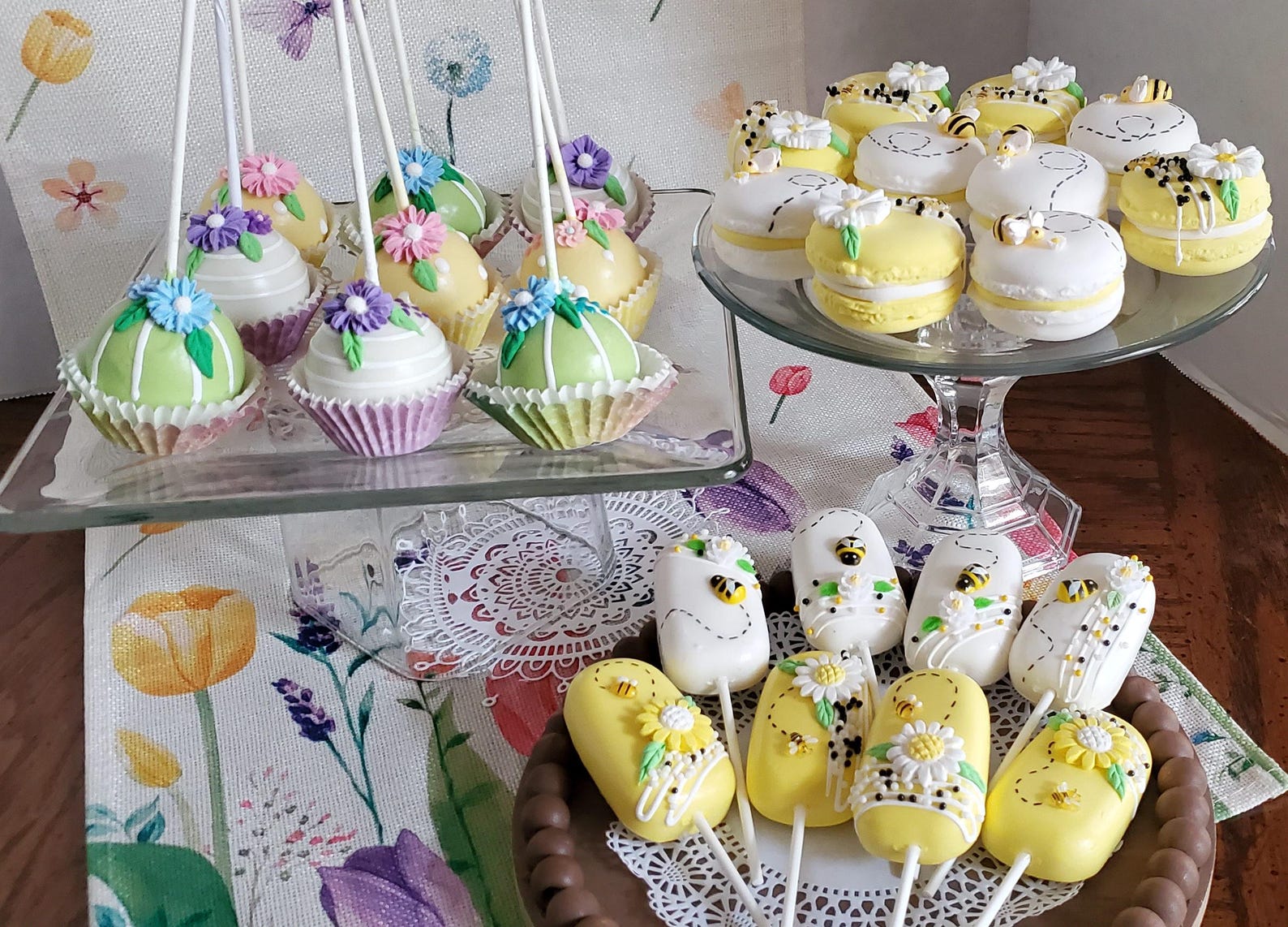 Designer Floral Summer/spring Faux Fake Bake Cake Pops Props, Decor ...