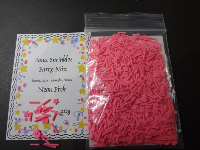 Faux/fake Clay Handmade Fake Bake Craft Sprinkles-non EDIBLE Neon Party ...