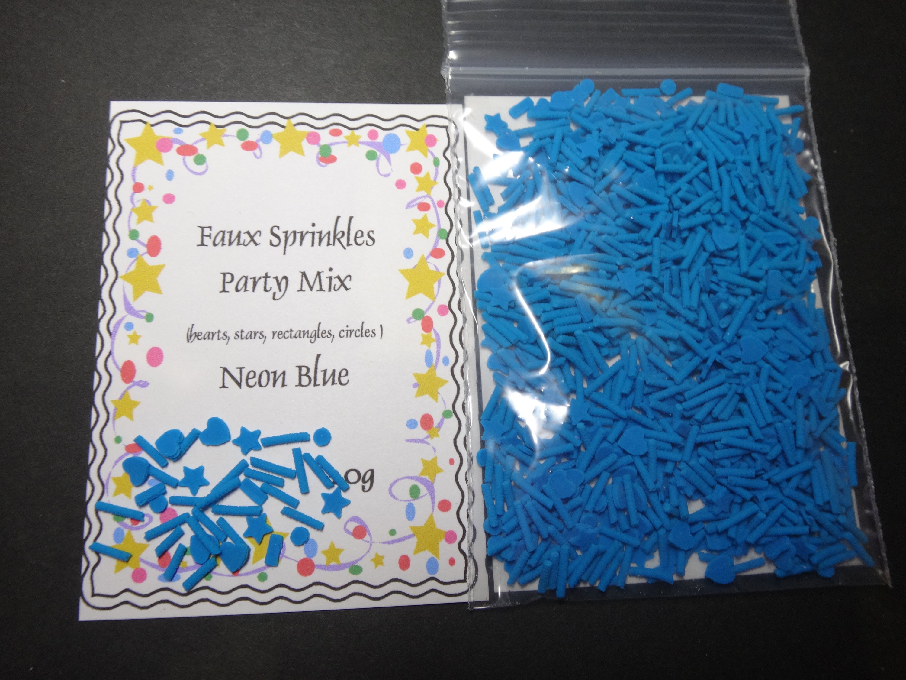 Faux/fake Clay Handmade Fake Bake Craft Sprinkles-non EDIBLE Neon Party ...