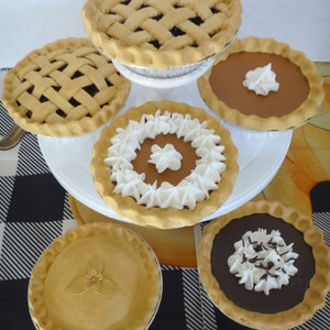 5" Pumpkin, Cherry, Blueberry, Apple Holiday Pies Faux Food /fake Bake ...