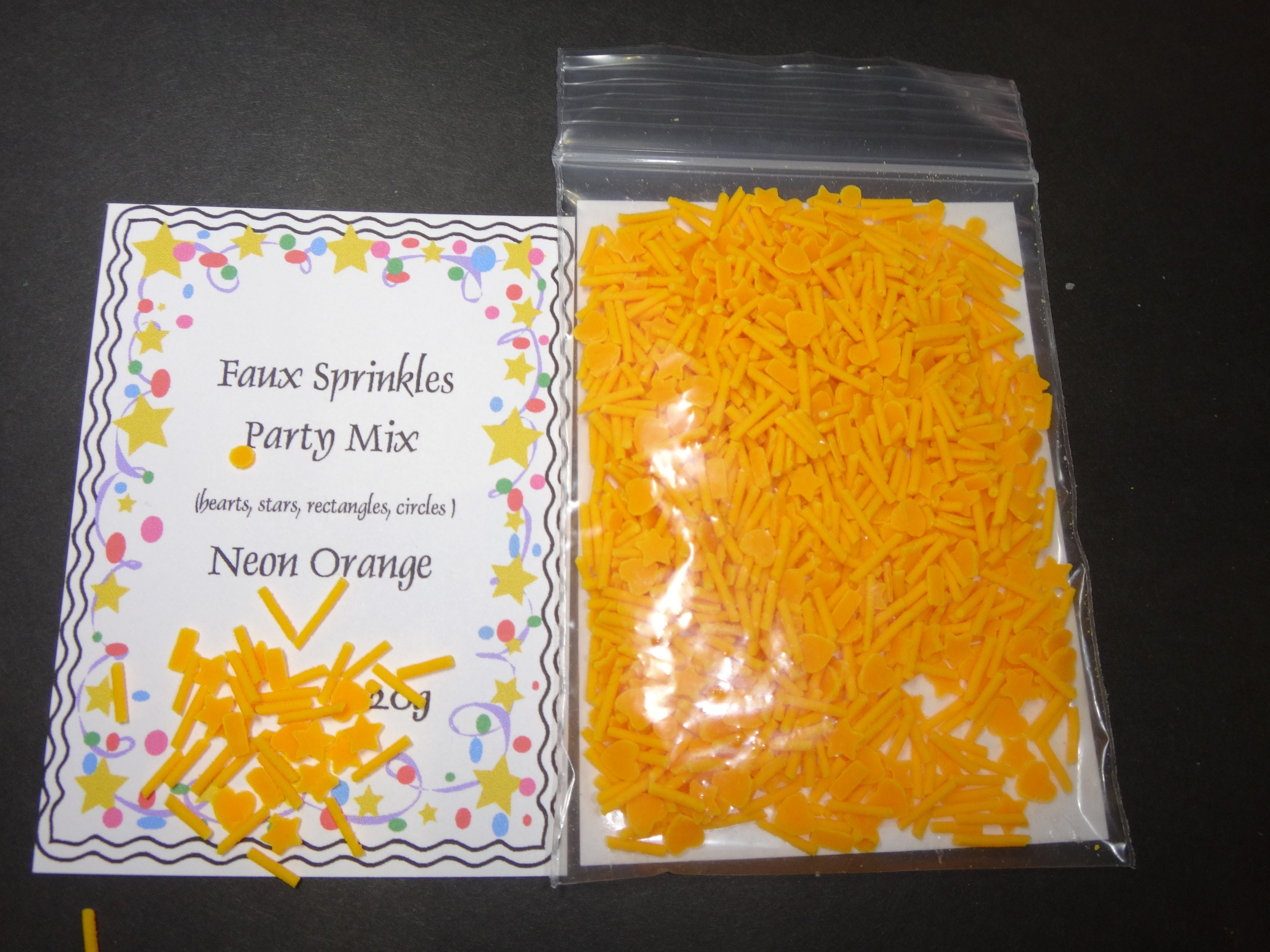 Faux/fake Clay Handmade Fake Bake Craft Sprinkles-non EDIBLE Neon Party ...