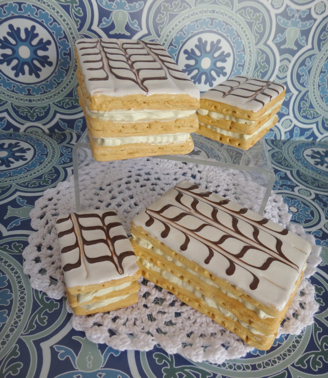 One (1) Maxi or Mini Napoleon Cake Faux Food Fake Bake/ Replica /prop ...