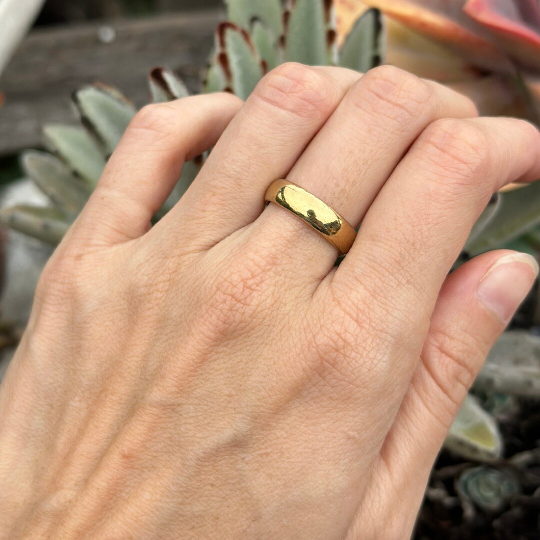 Vintage Solid 18k Yellow Gold Comfort Fit Ring Band Size 6 - Etsy