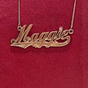 Maggie Name Necklace | Diamond I | Vintage Estate Personalized Name ...