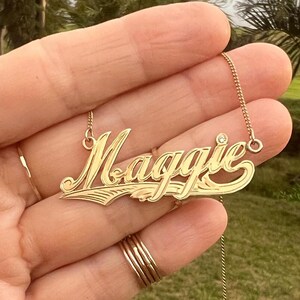 Maggie Name Necklace | Diamond I | Vintage Estate Personalized Name ...