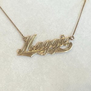 Maggie Name Necklace | Diamond I | Vintage Estate Personalized Name ...