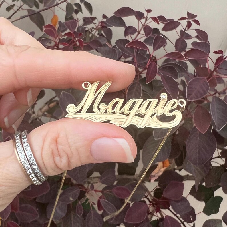 Maggie Name Necklace | Diamond I | Vintage Estate Personalized Name ...