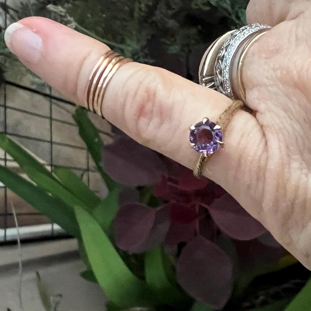 February Birthstone Ring | Vintage 10k Gold Amethyst Engagement Ring ...
