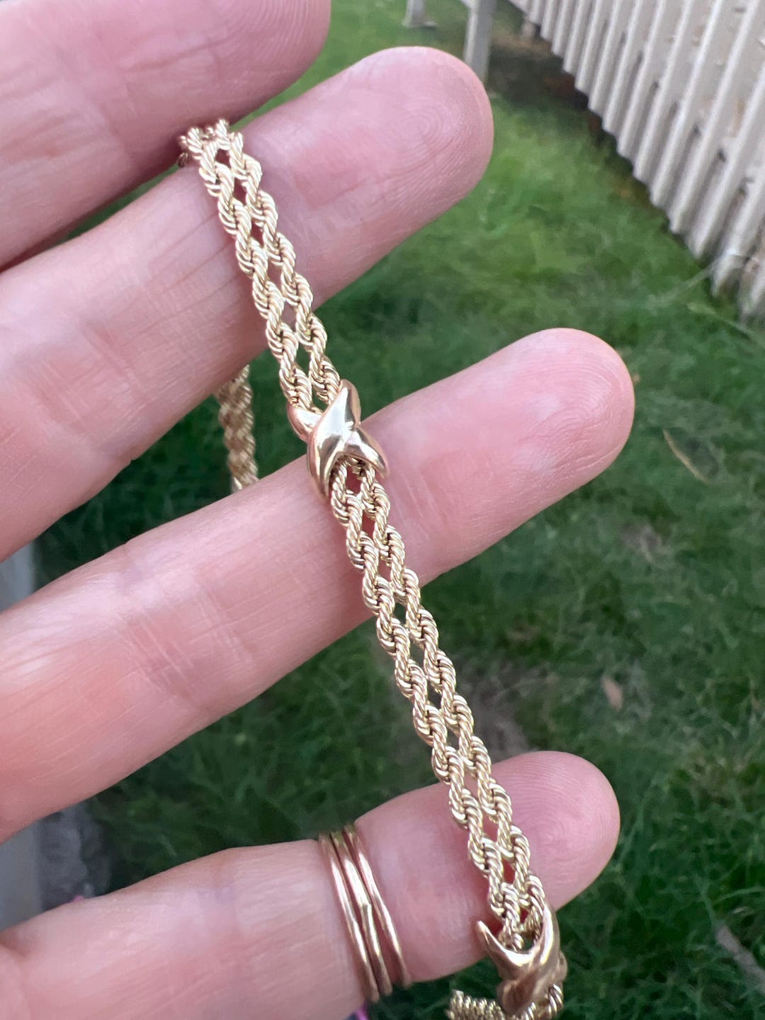 10K Yellow Gold Classic Double Rope Chain Bracelet | Lobster Claw Clasp ...