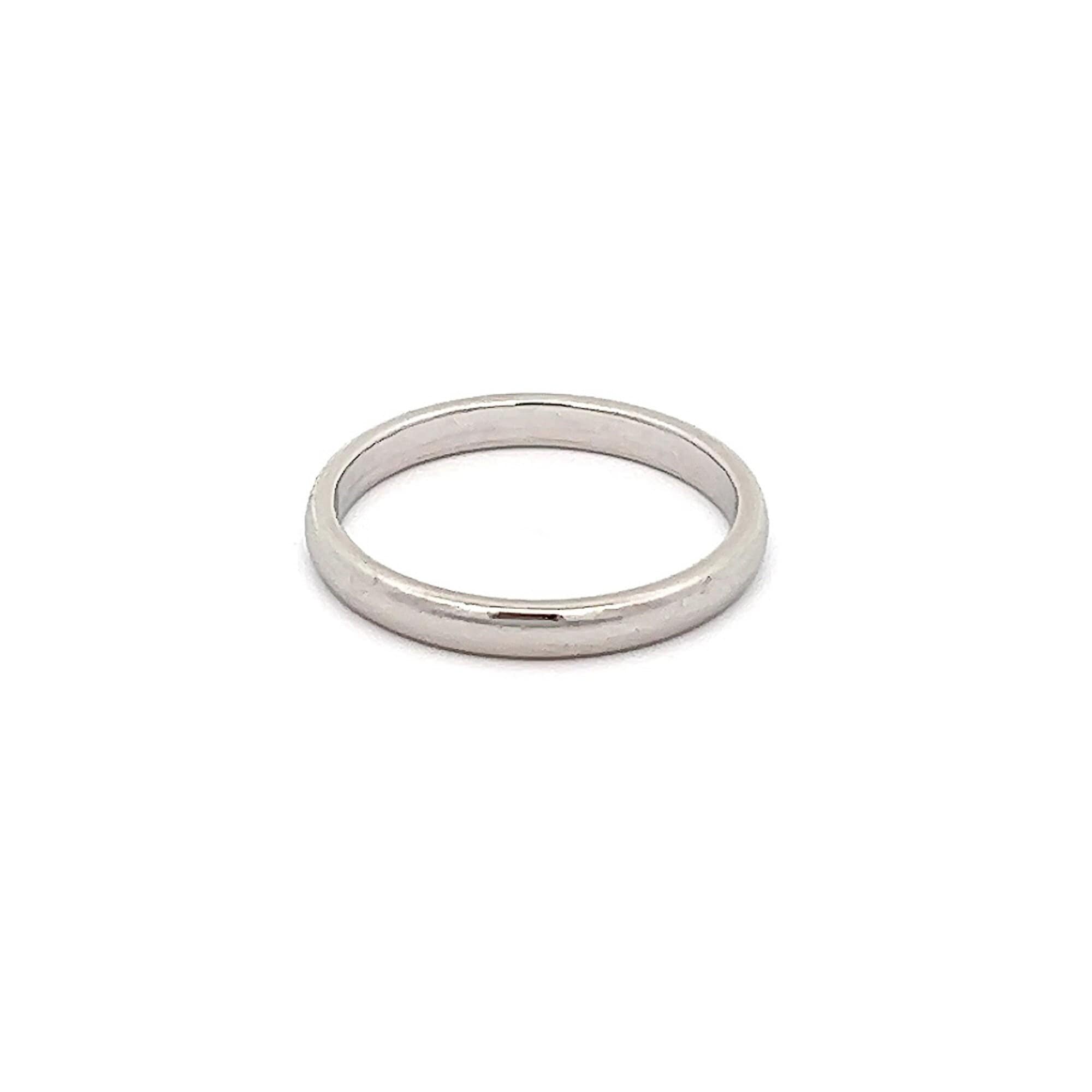 Vintage Platinum Ring | 2.2 Mm Wide Ring Size 4 3/4 | Estate Platinum ...