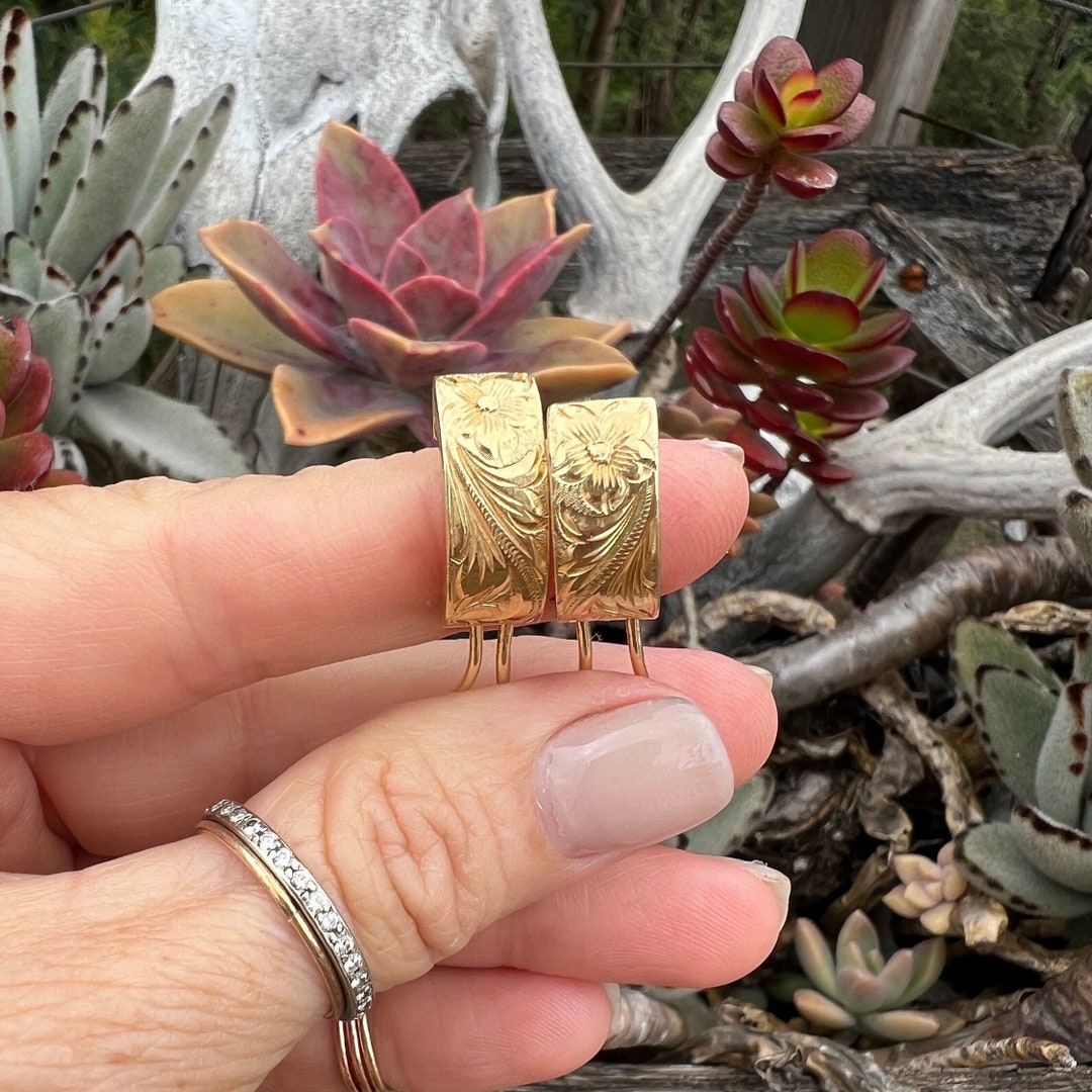 8mm Huggie Hawaiian Earrings, Tapered French Clip Half Hoops, Solid ...