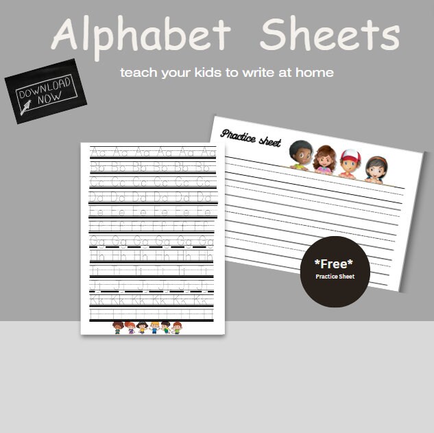 Learn to Write Alphabet Alphabet Practice Practice Sheets - Etsy