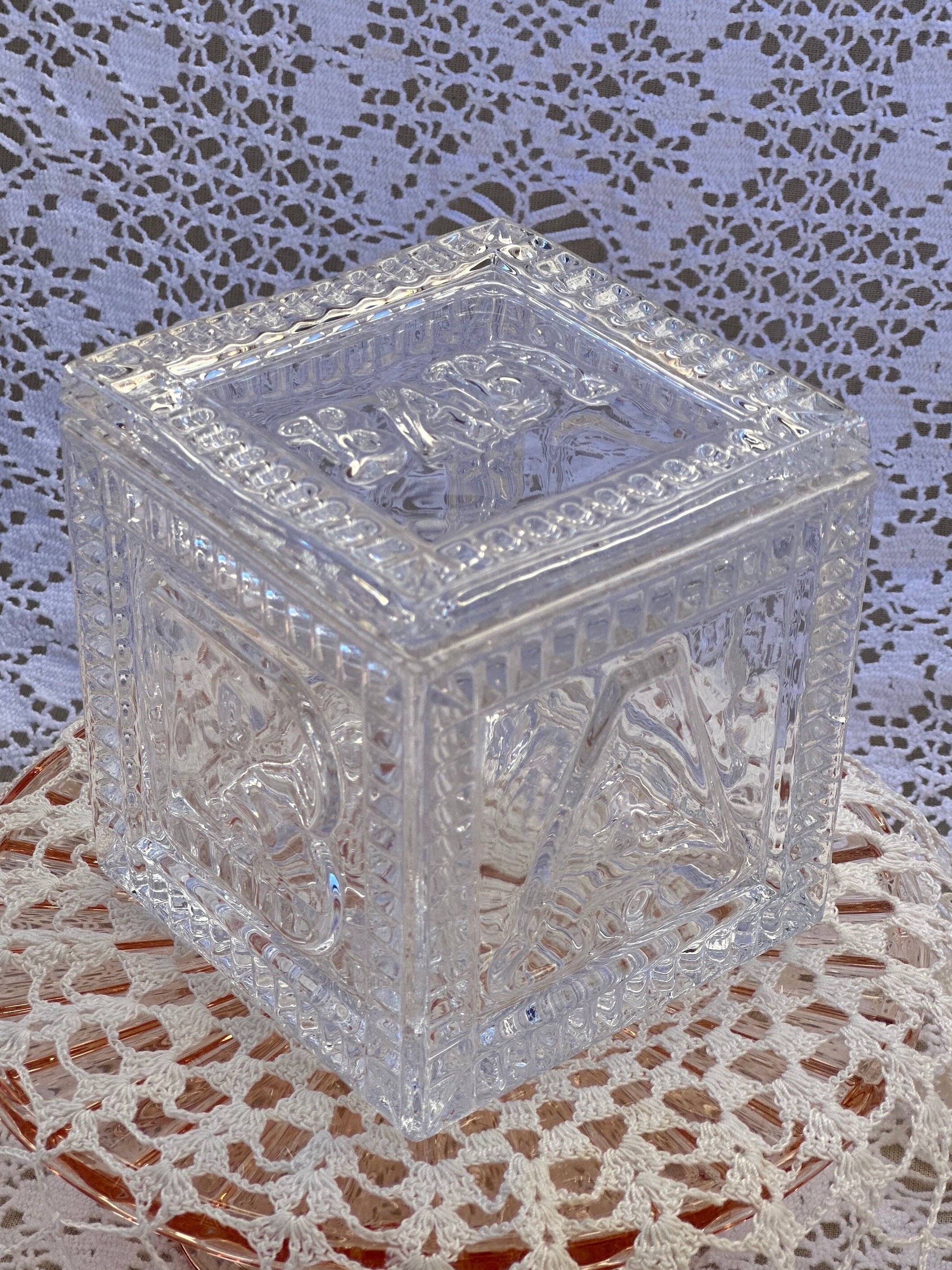 Vintage Versatile Clear Glass BABY Block/cube, Beautiful Baby Room ...