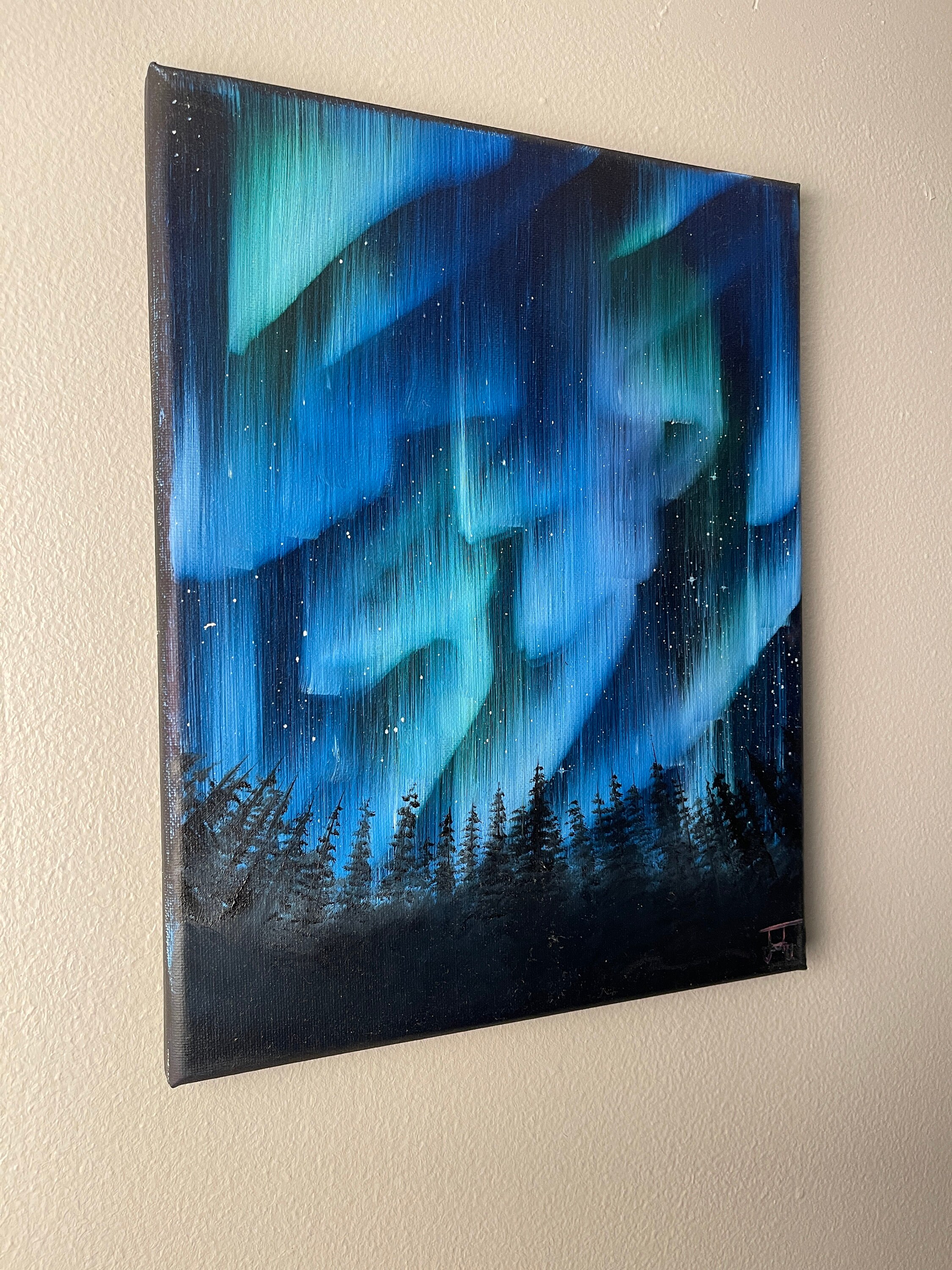 Northern Lights Over Trees - Etsy