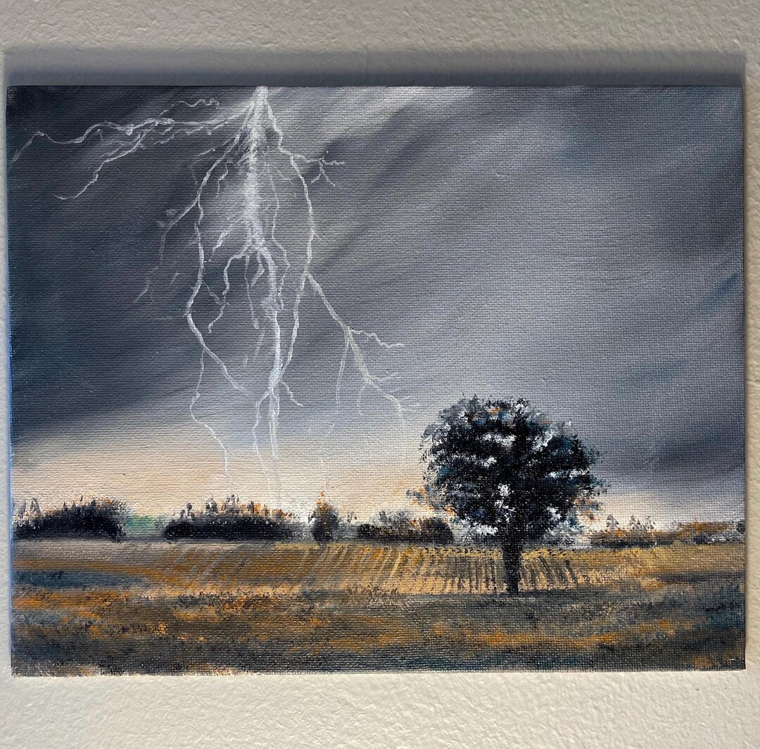 Lightning in a Field - Etsy