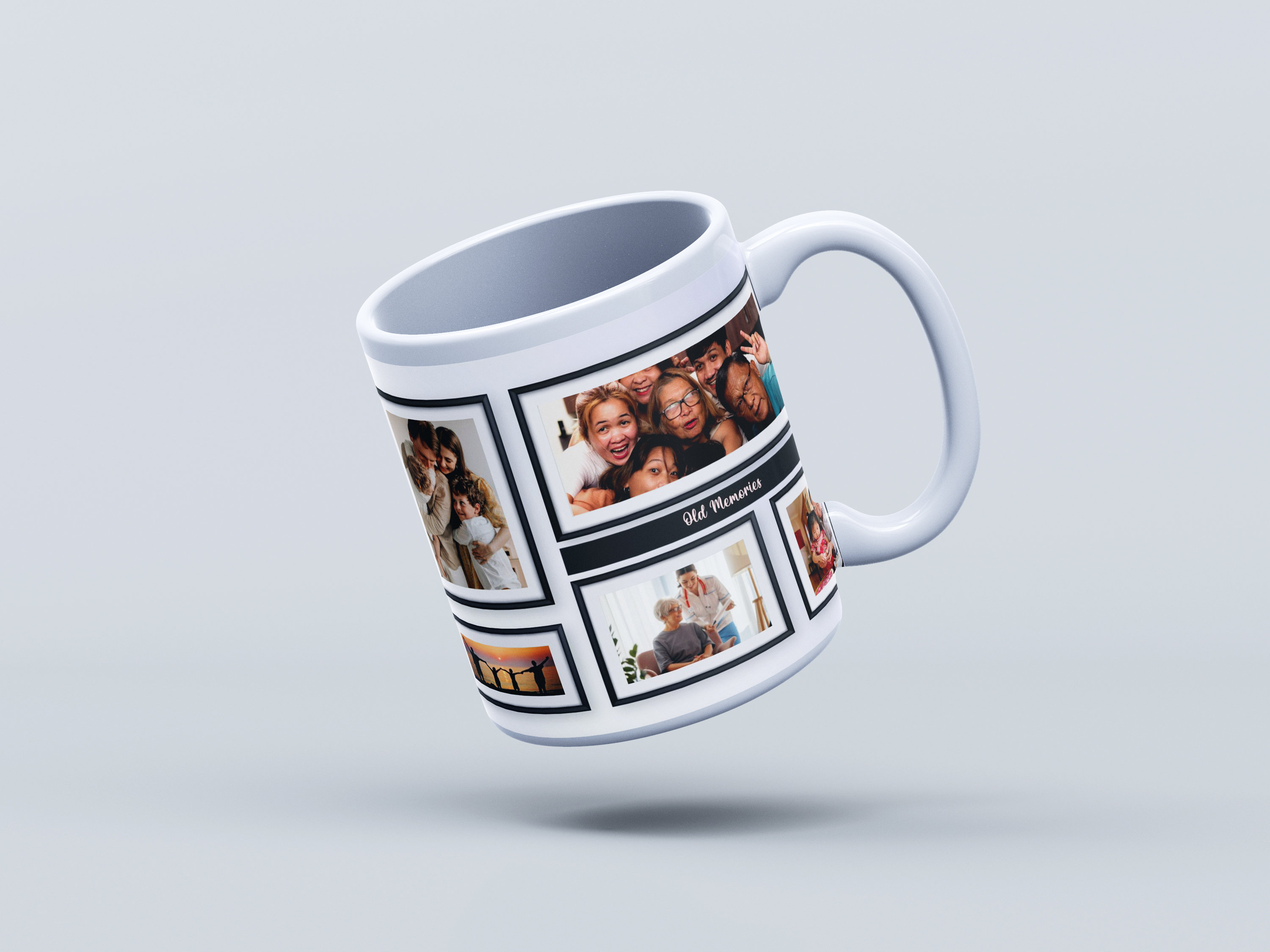 Photo Collage Mug Family Photo Template for Mug Photo - Etsy UK