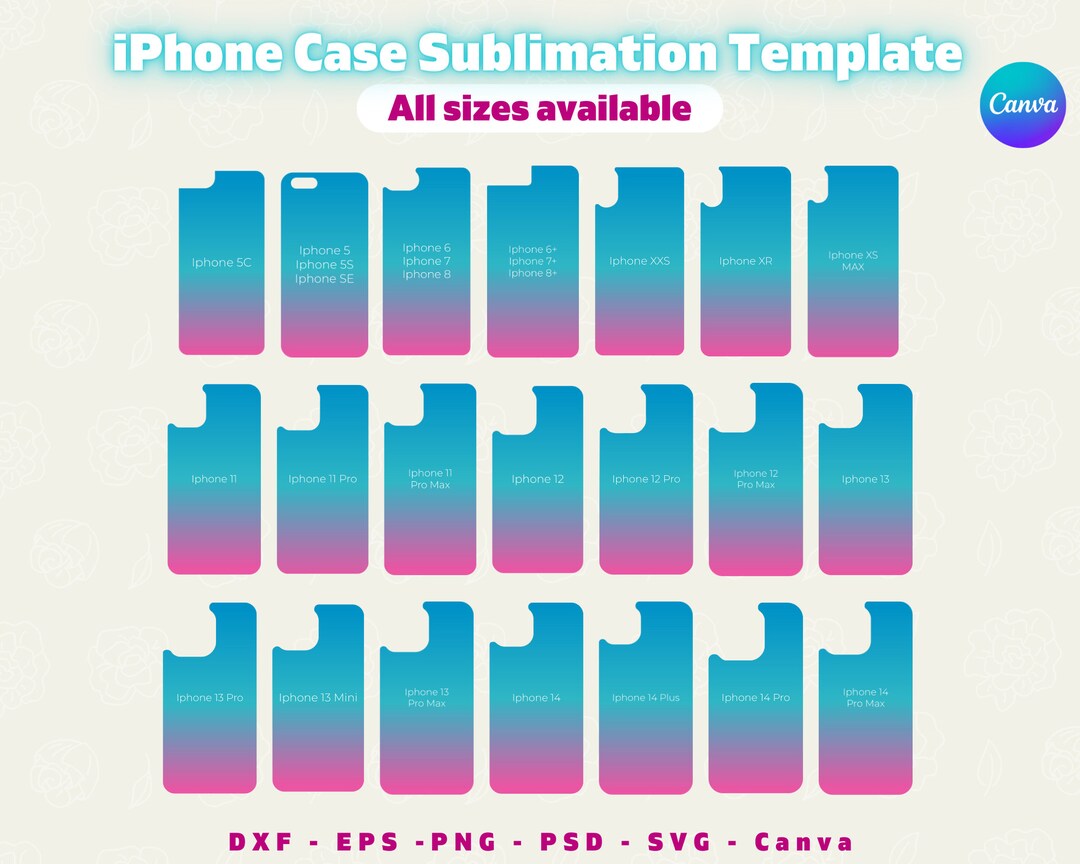 27 iPhone Sublimation Template, Phone Case Template Pack Svg, Cricut Vector Bundle, Sublimation ...