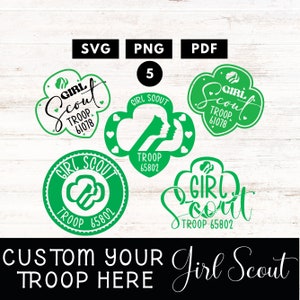 Girl Scout Text for Troop Tshirt Svg, Custom Girl Scout Troop Number ...