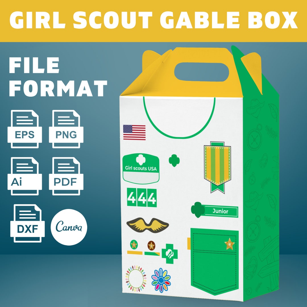Girl Scout Gable Box Template, Girl Scout Box Template, Favor Box ...